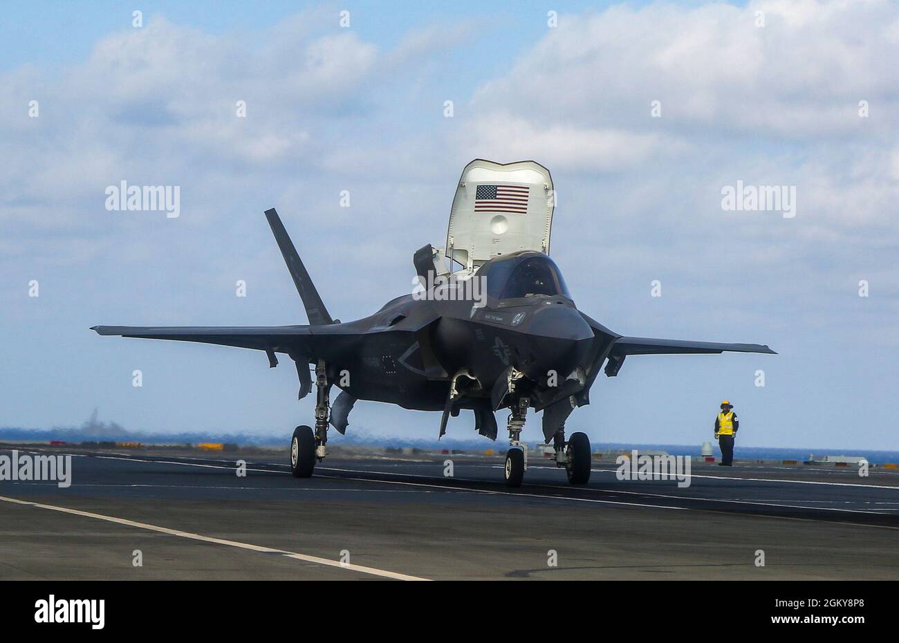 Marine Fighter Attack Squadron 211 (VMFA-211) conducts flight deck ...