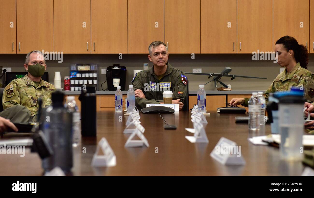 U.S. Air Force Col. C. Todd Linton, left, 163d Attack Wing Vice Wing ...