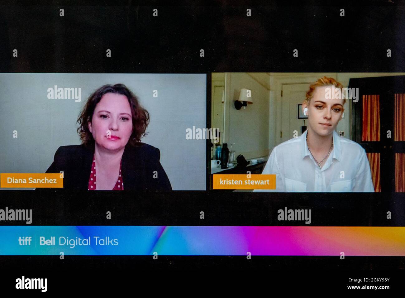 Toronto, Canada. 15th Sep 2021. Moderator Diana Sanchez interviews ...