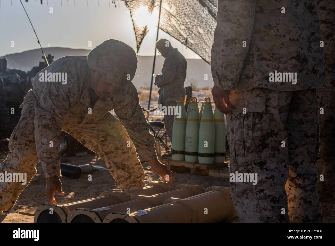 A Marine with Oscar Battery Company, 5th Battalion, 14th Marines, 4th ...