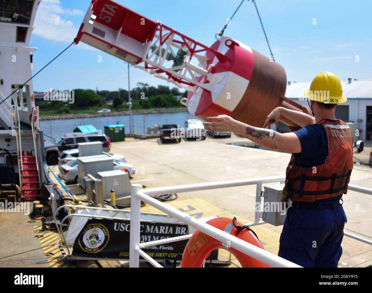 U.S. Coast Guard Petty Officer 3rd Class Ryan Steiner, a crewmember ...