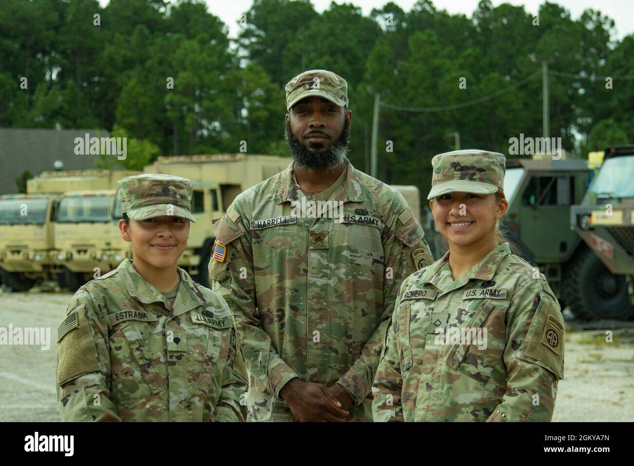 U.S. Army Spc. Brynnet Estrada-Miranda, Sgt, Chaz Harrell, and Pfc ...