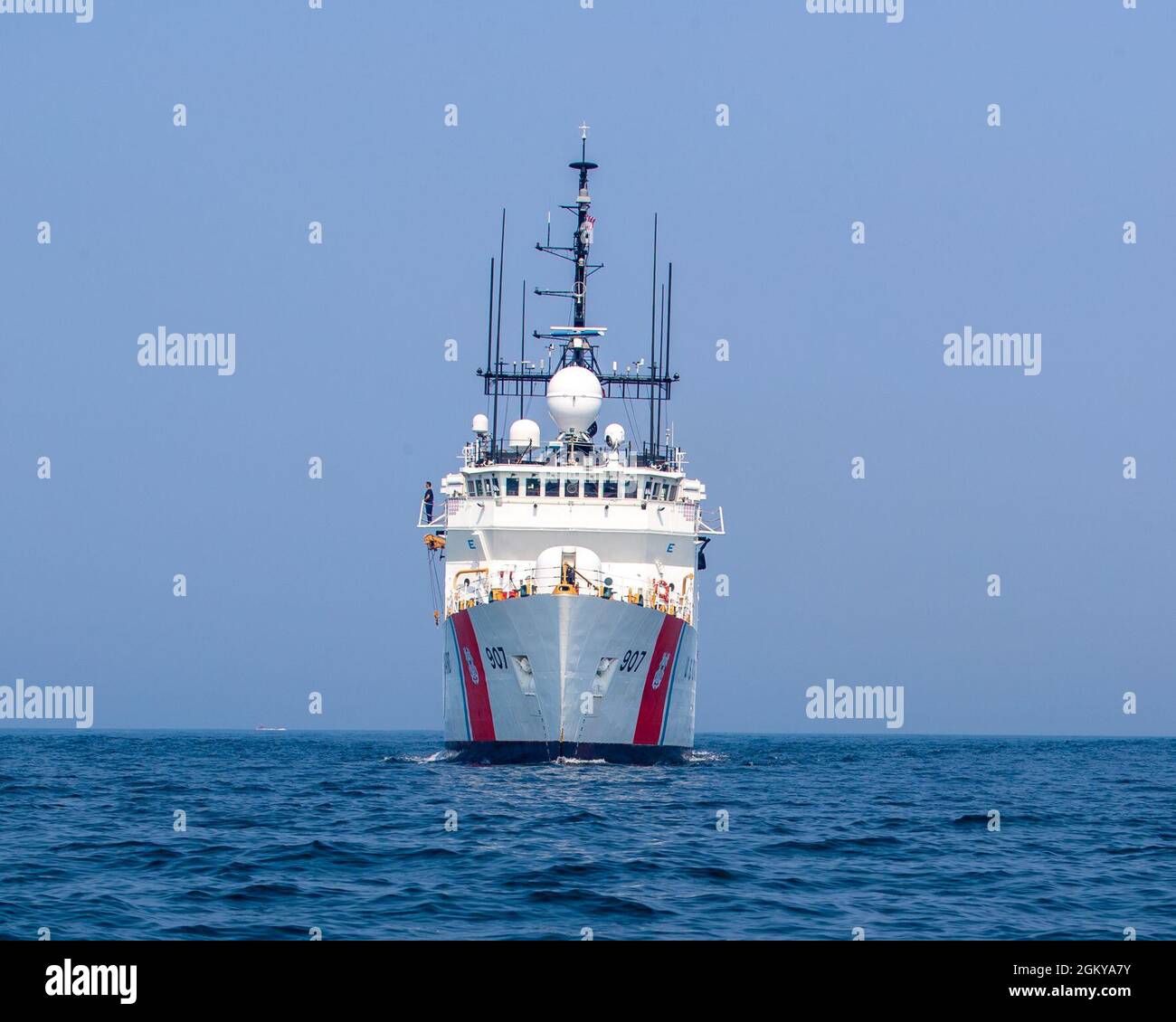 CAPE COD, Ma -- (June 27, 2021) USCGC Escanaba (WMEC 907) sails in the ...
