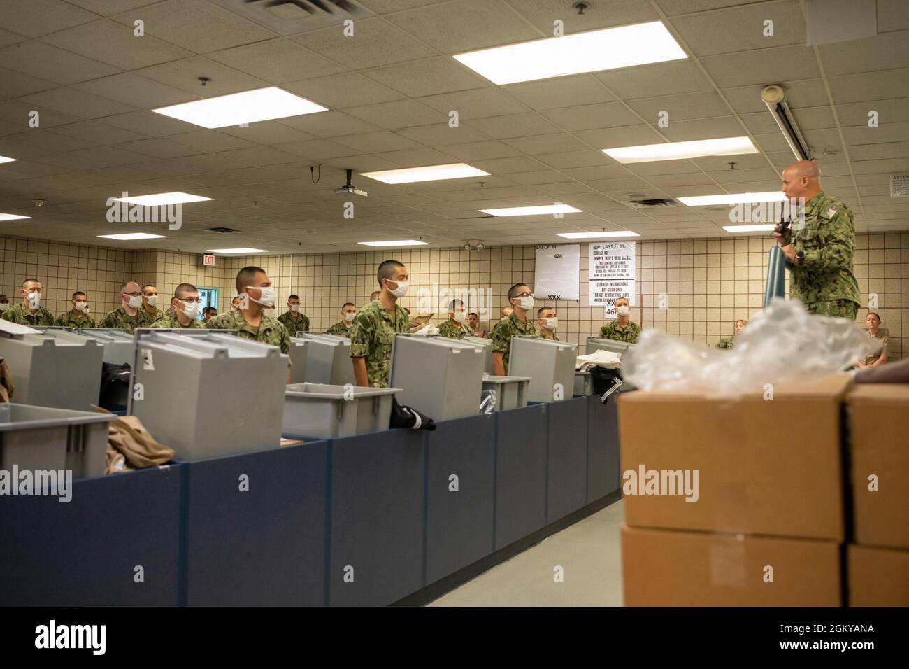 Master Chief Petty Officer of the Navy (MCPON) Russell Smith speaks to ...