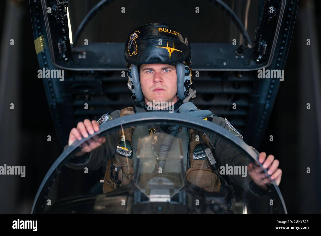 U.S. Air Force Capt. John Bynum, a pilot assigned to the 493rd Fighter ...