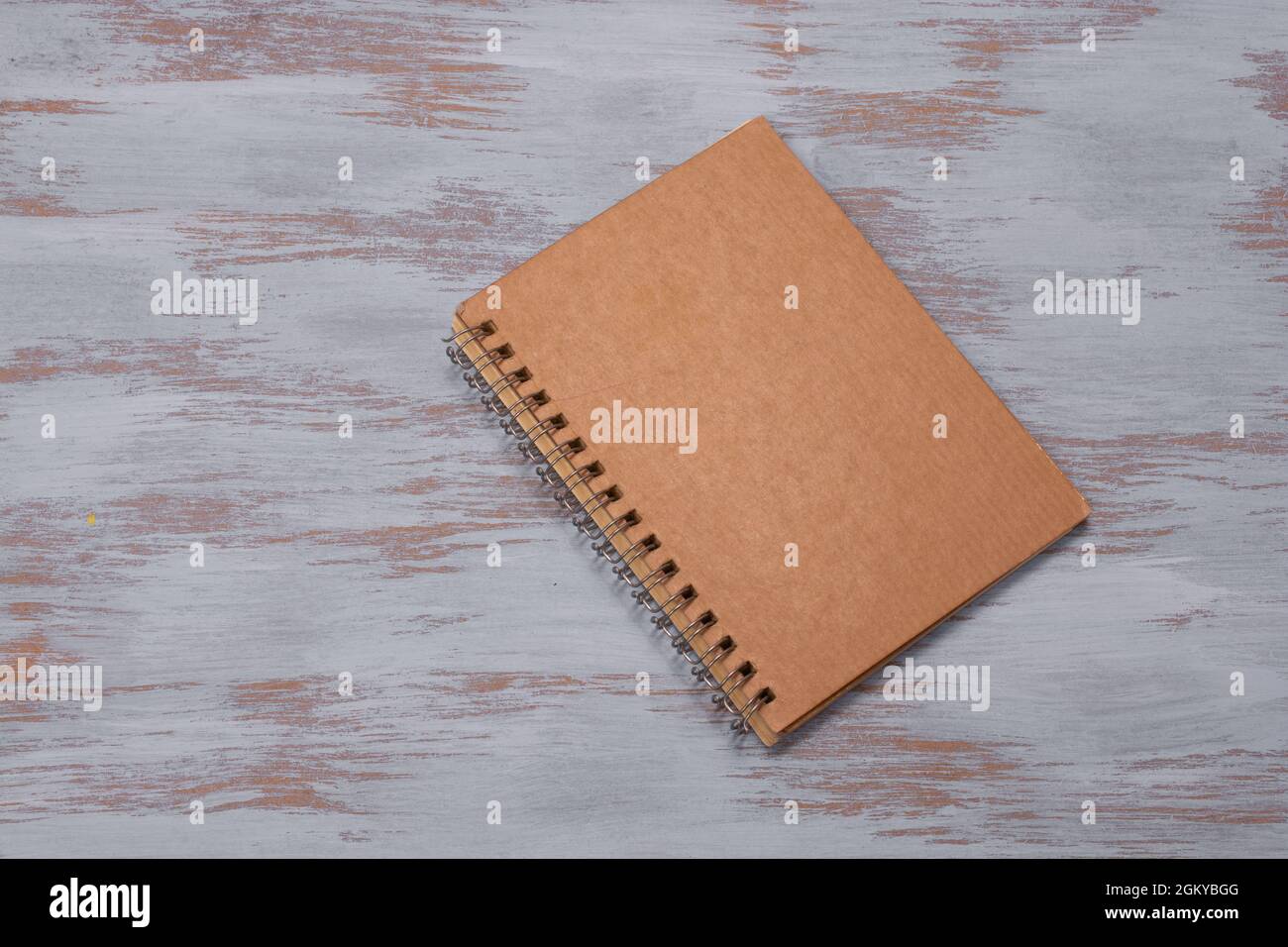 Closeup shot of a brown copybook on the table Stock Photo - Alamy