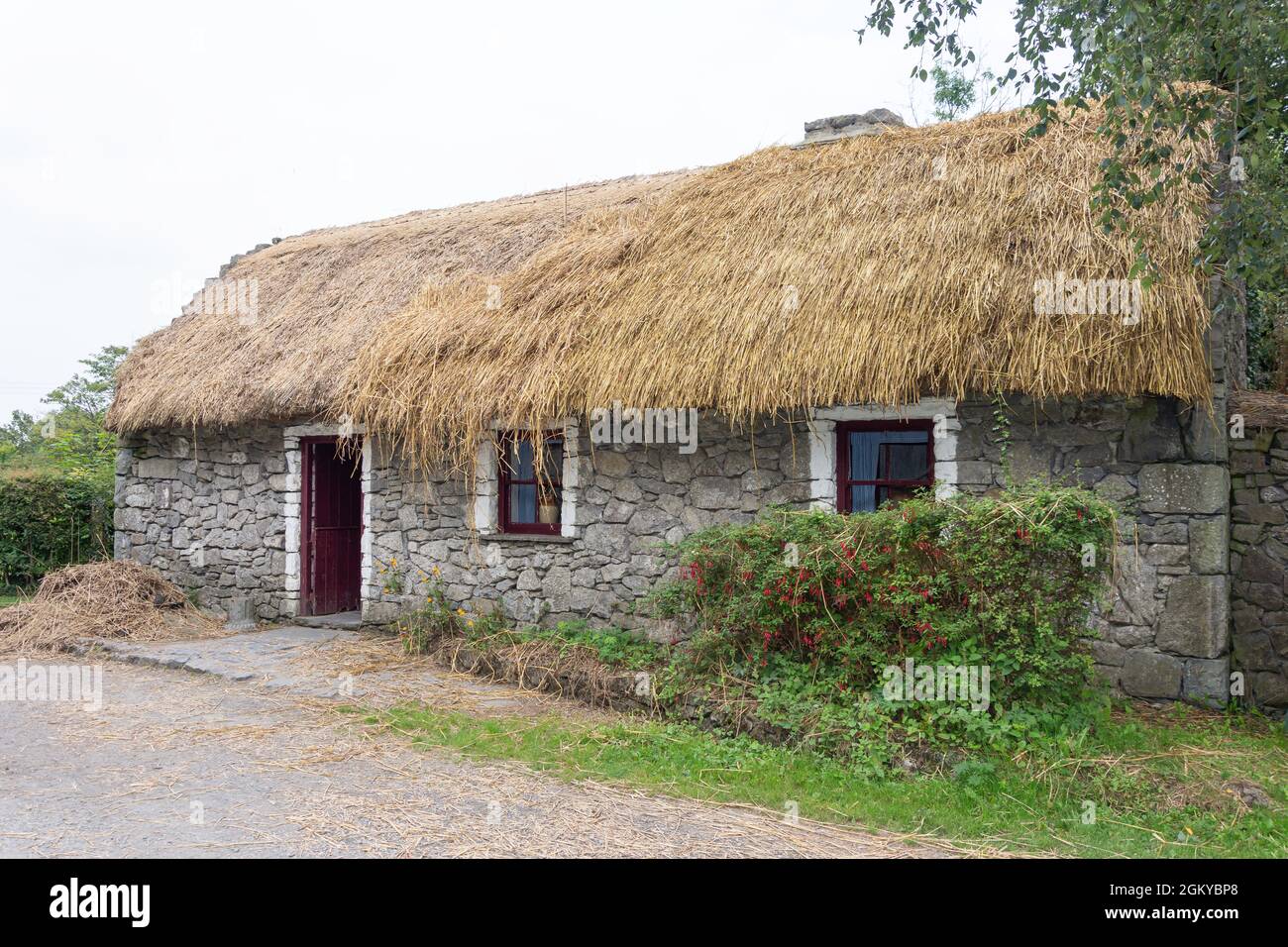 Traditional croft cottage, Bunratty Folk Park, Bunratty, County Clare ...