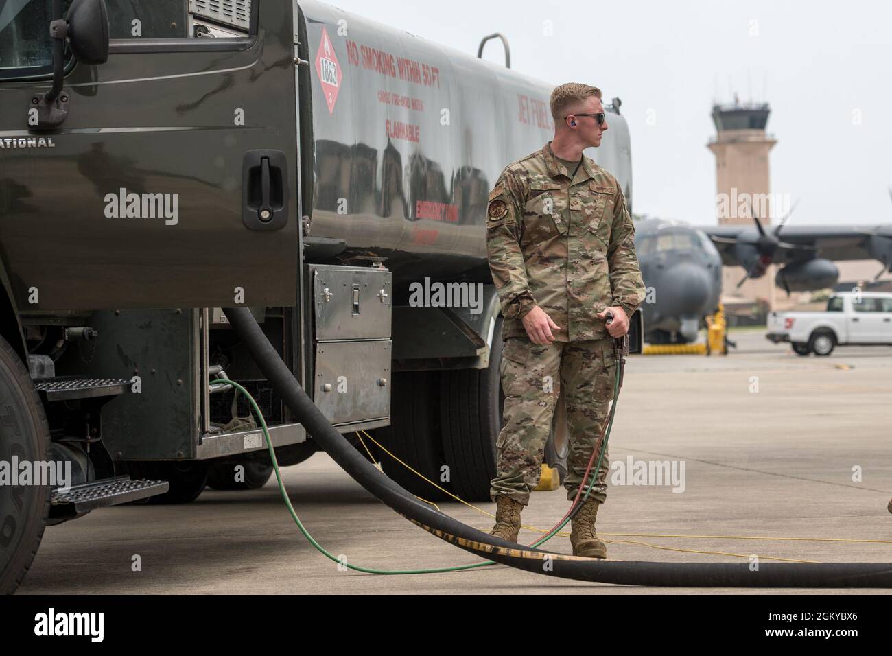 U.S. Air Force Senior Airman Jesse James, a 137th Special Operations ...