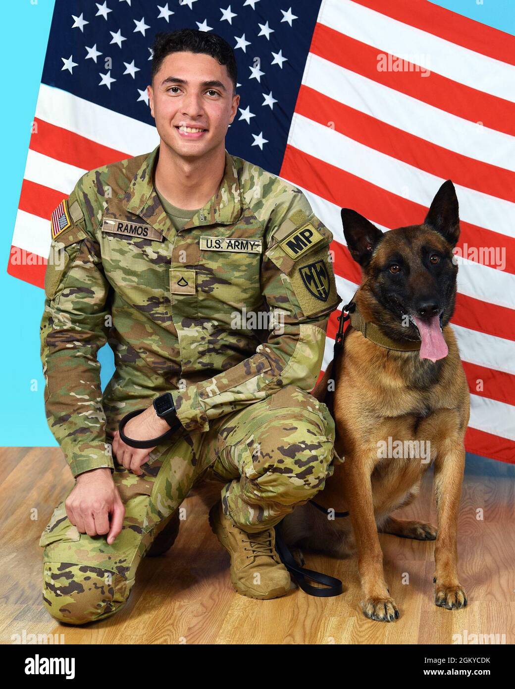 U.S. Army military working dog VEGAS A030, assigned to the USAG Italy ...