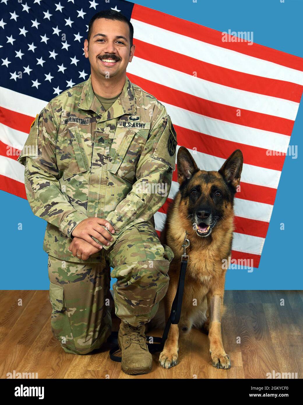 U.S. Army military working dog ARAN X169, assigned to the USAG Italy ...