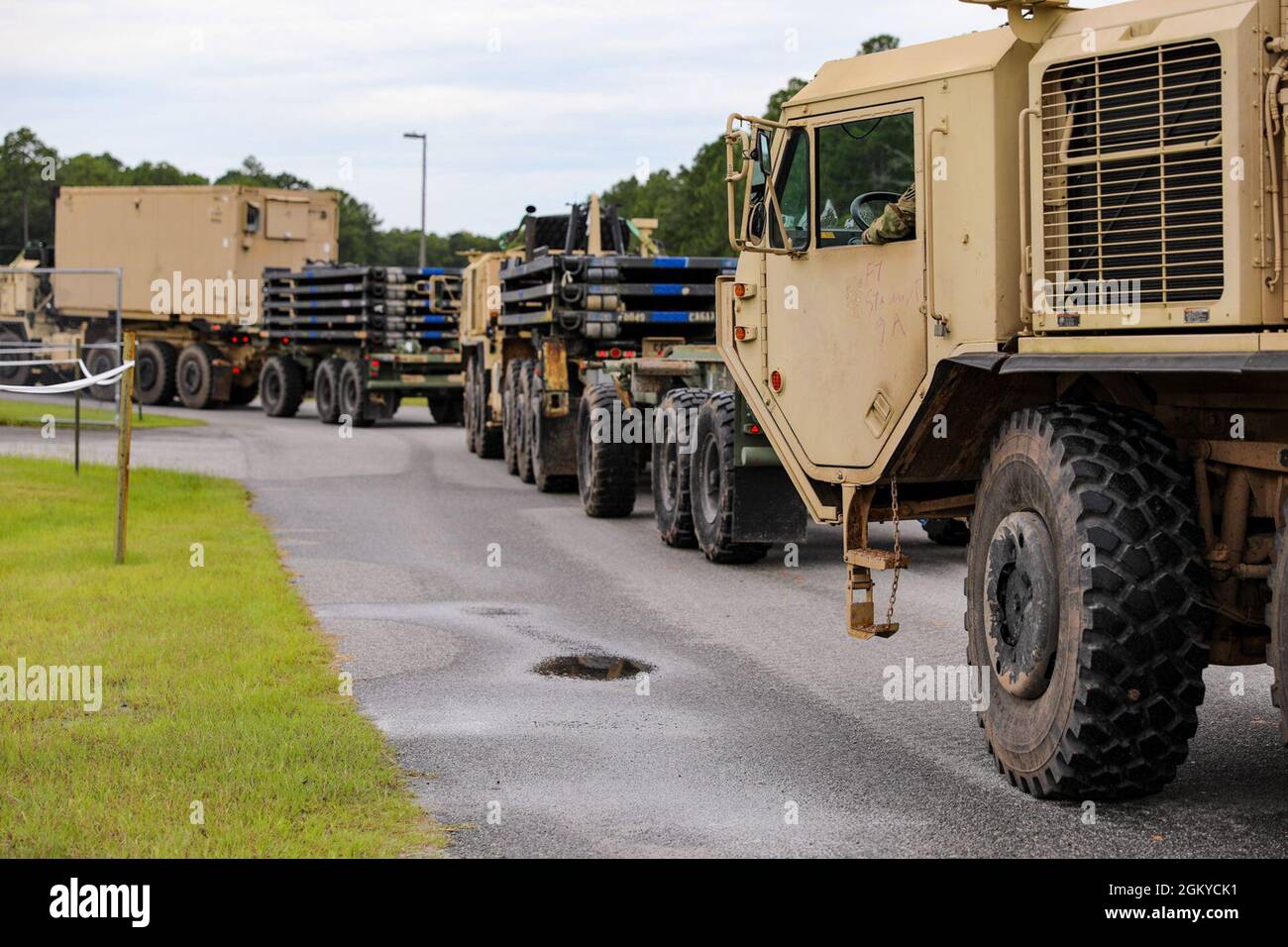 Vehicles from Charlie Company, 87th Division Sustainment Support ...