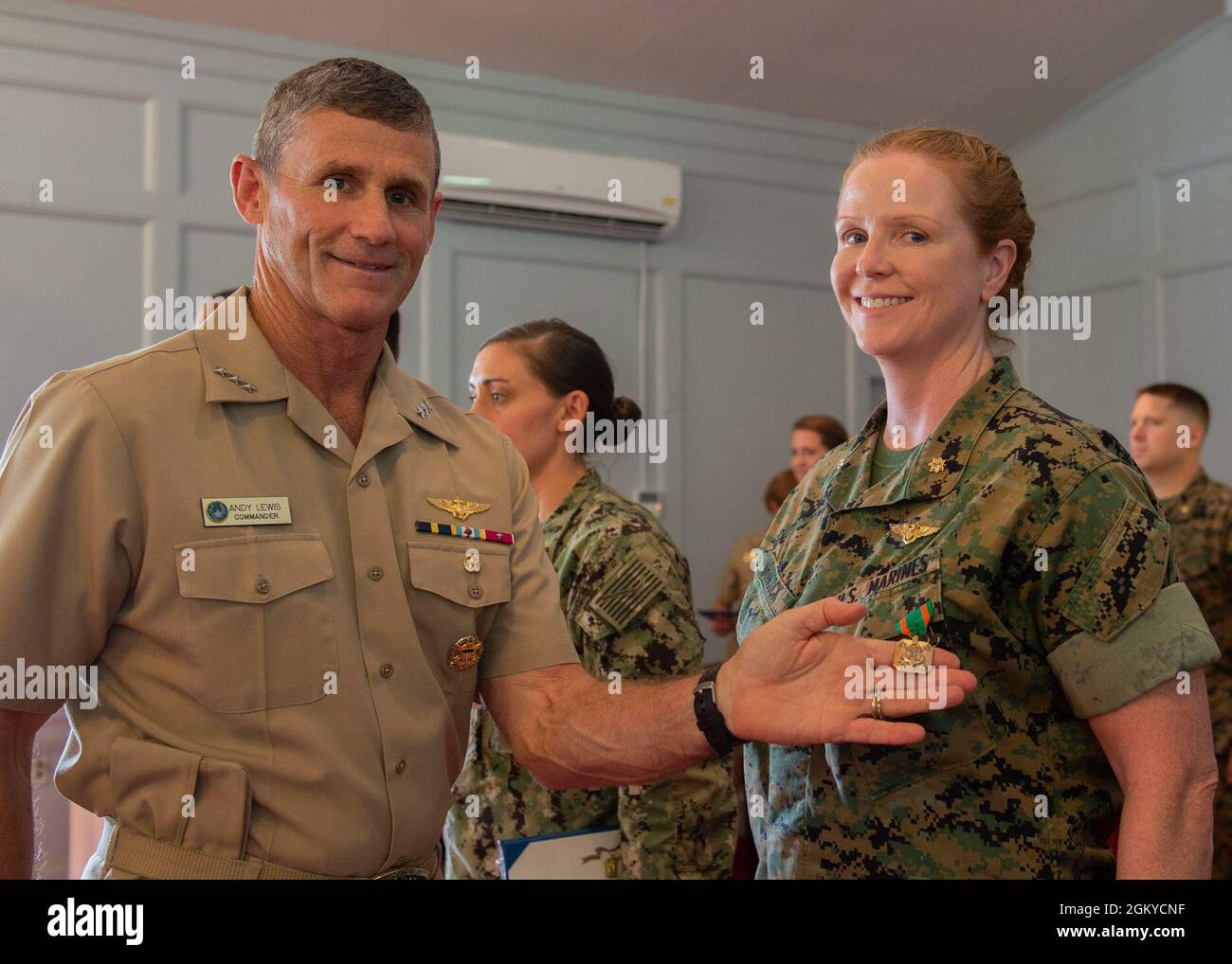 NORFOLK, Va. (July 28, 2021) Major Natalie Hancock is awarded a Navy ...