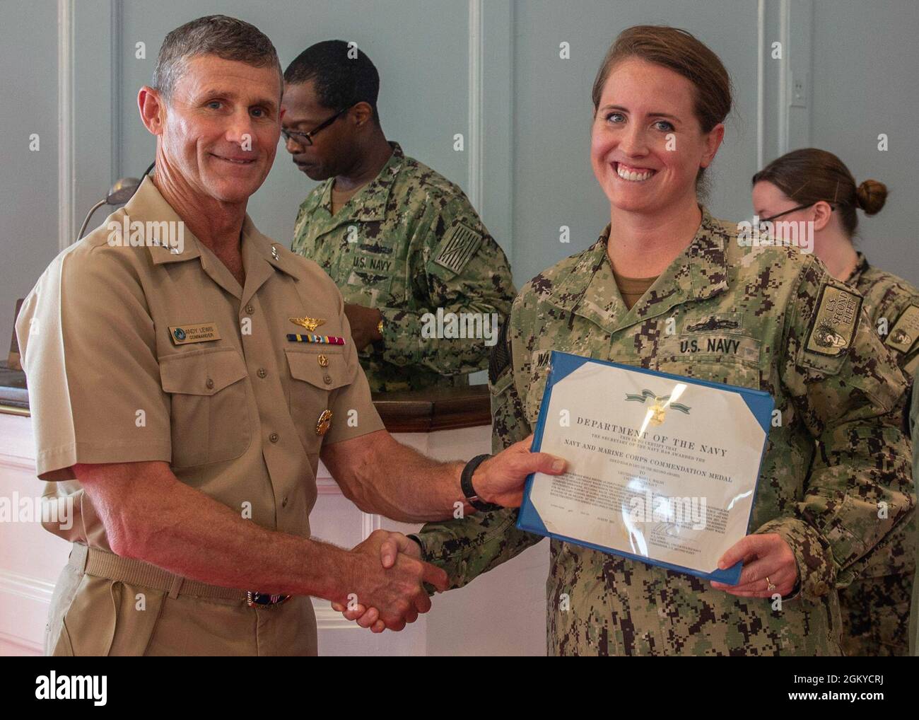 NORFOLK Va July 28 2021 Lt Mary Walsh Receives A Navy And Marine norfolk-va-july-28-2021-lt-mary-walsh-receives-a-navy-and-marine