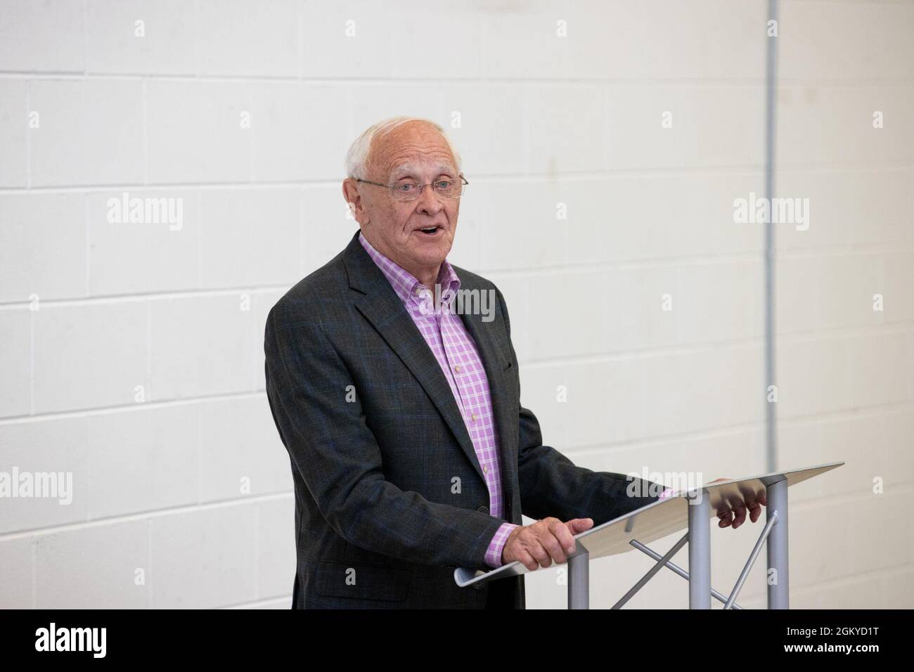 Armory Commission Member Gerald Dial addresses the public at a transfer ...