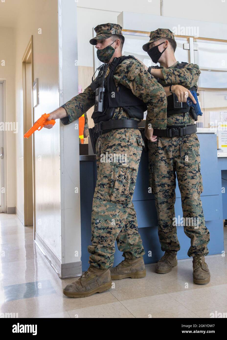 U.S. Marines with the Provost Marshal Office, Headquarters and ...