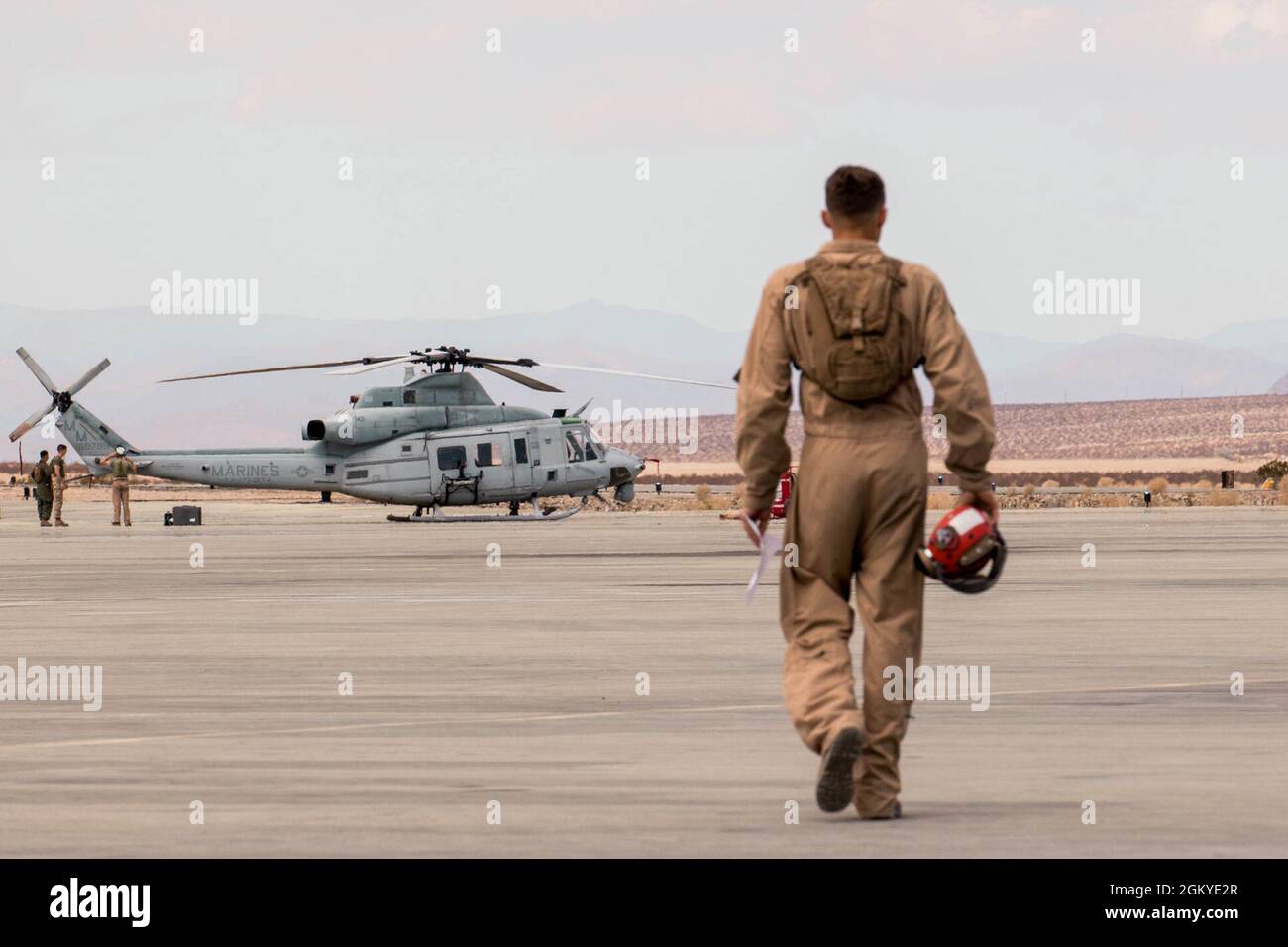 A U.S. Marine with Marine Light Attack Helicopter Squadron (HMLA) 773 ...