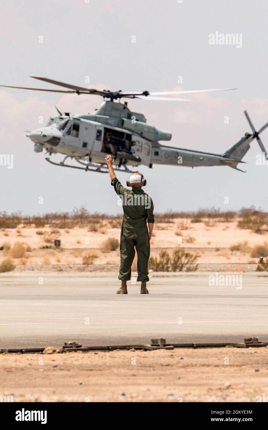 A Marine with Marine Light Attack Helicopter Squadron (HMLA) 773 ...
