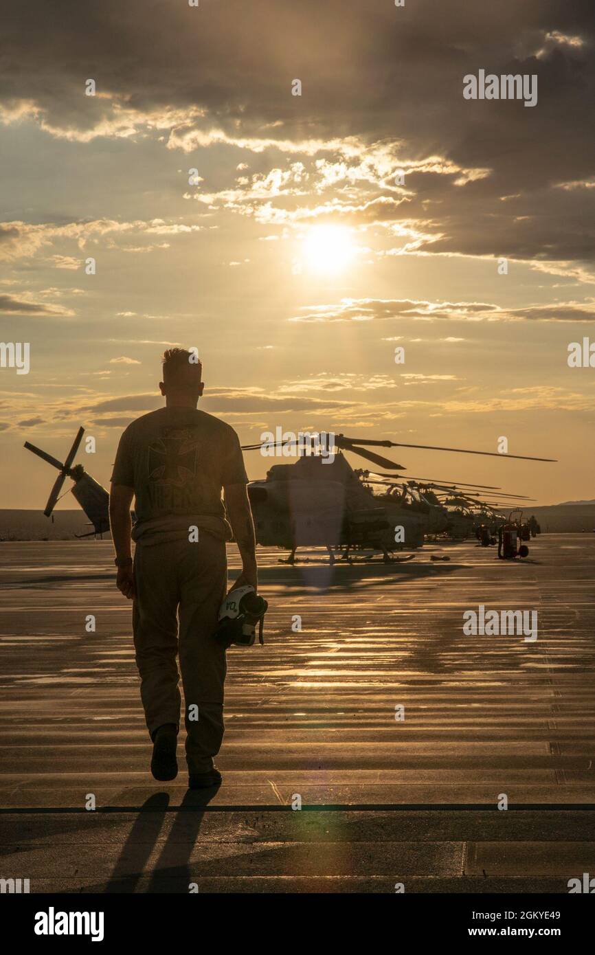 A Marine with Marine Light Attack Helicopter Squadron 773 approaches ...