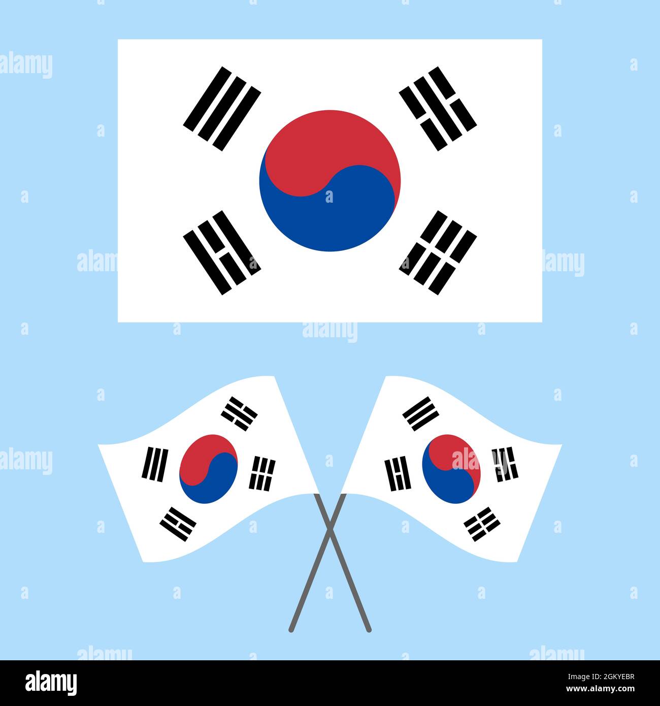 Flag Of South Korea South Korean Vector Stock Illustration Stock