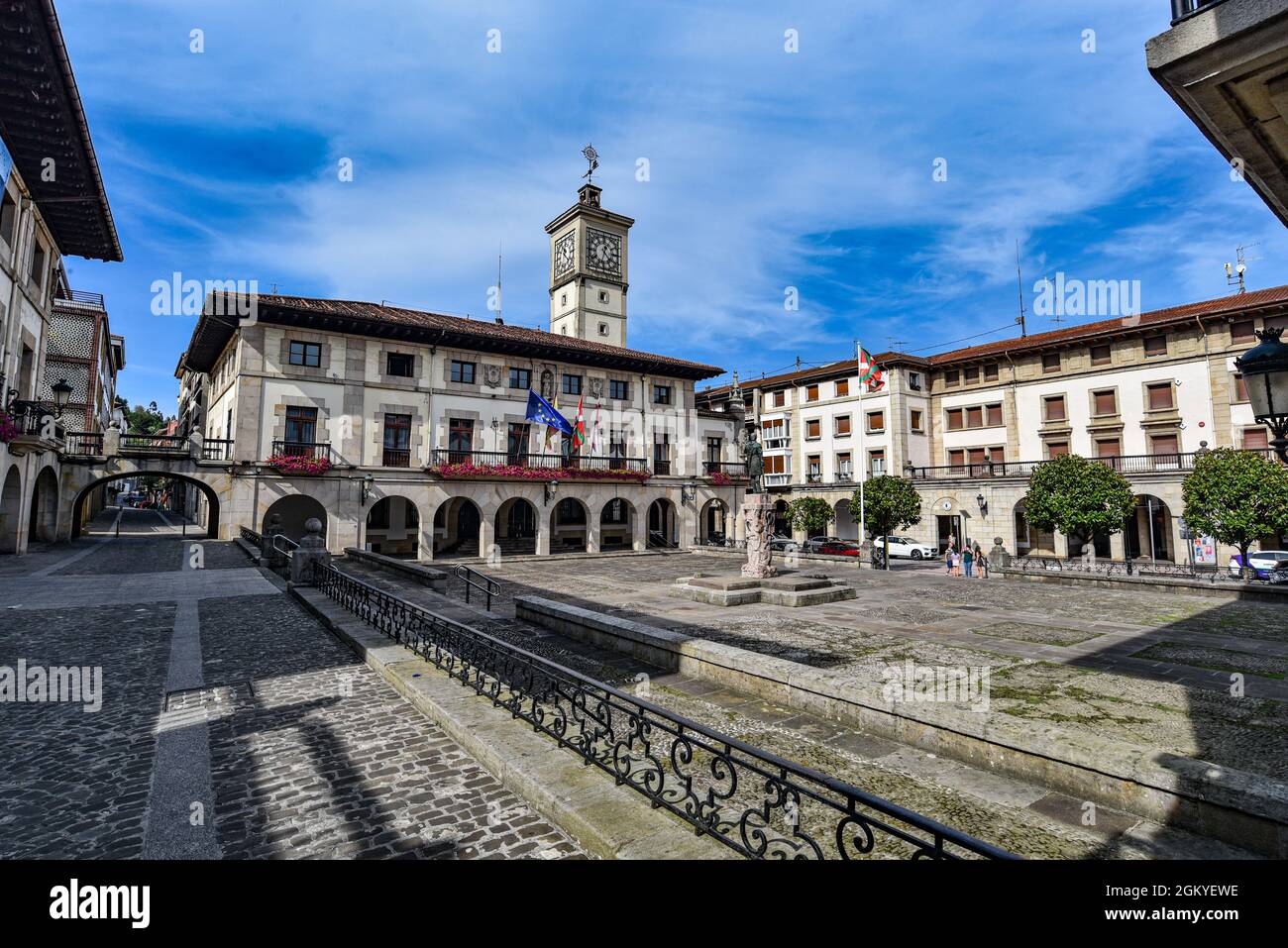 Guernica, Spain - 11 Sept 2021: The town square of Guernica (Gernika ...