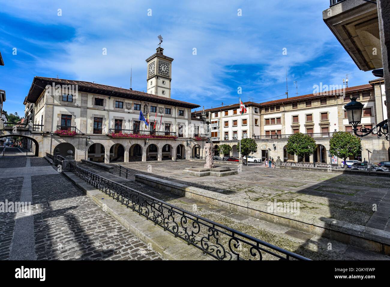 Guernica, Spain - 11 Sept 2021: The town square of Guernica (Gernika ...