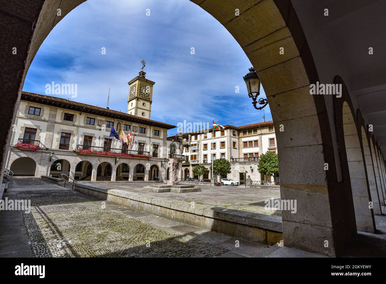 Guernica, Spain - 11 Sept 2021: The town square of Guernica (Gernika ...