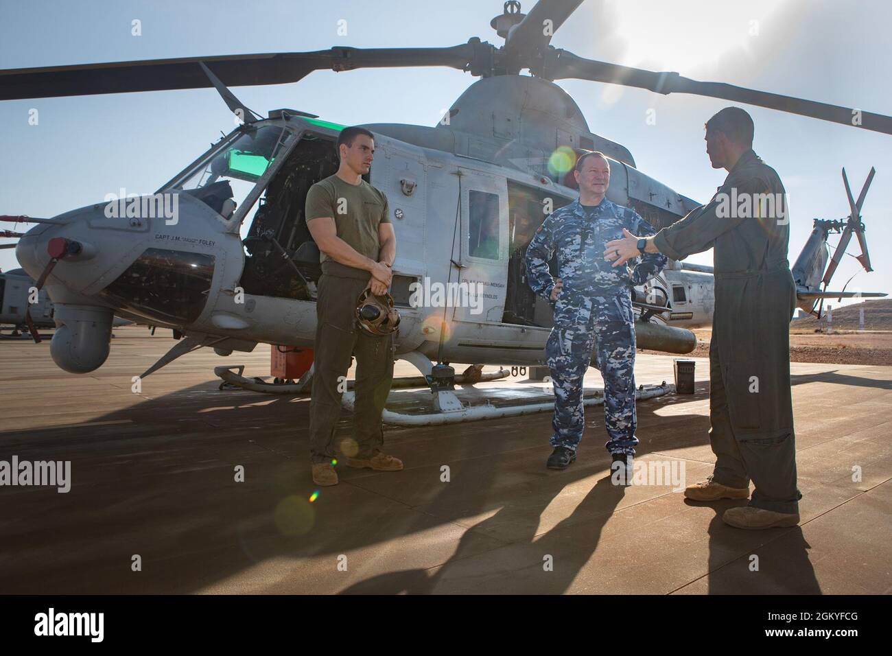 U.S. Marine Corps Lt. Col. Joe Whitefield Jr., right, commanding ...