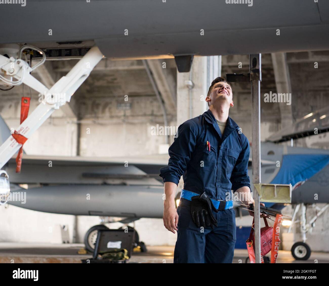 U.S. Air Force Airman Kyle Netanel, a 44th Aircraft Maintenance Unit ...