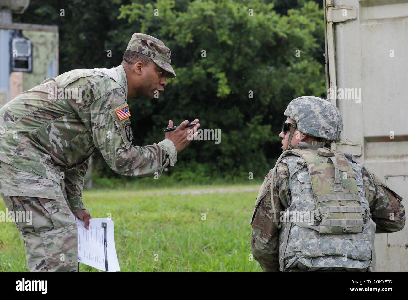 Spc. Alexander Haydon receives instructions during the mystery event at ...