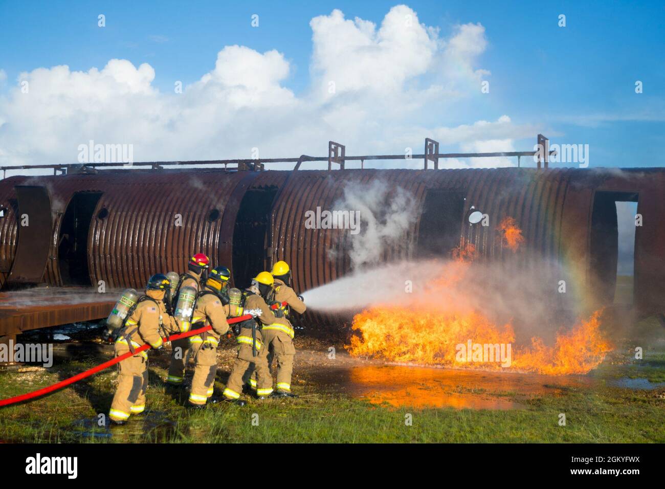U.S. Marines with Marine Wing Support Squadron 171 and Airmen with the ...