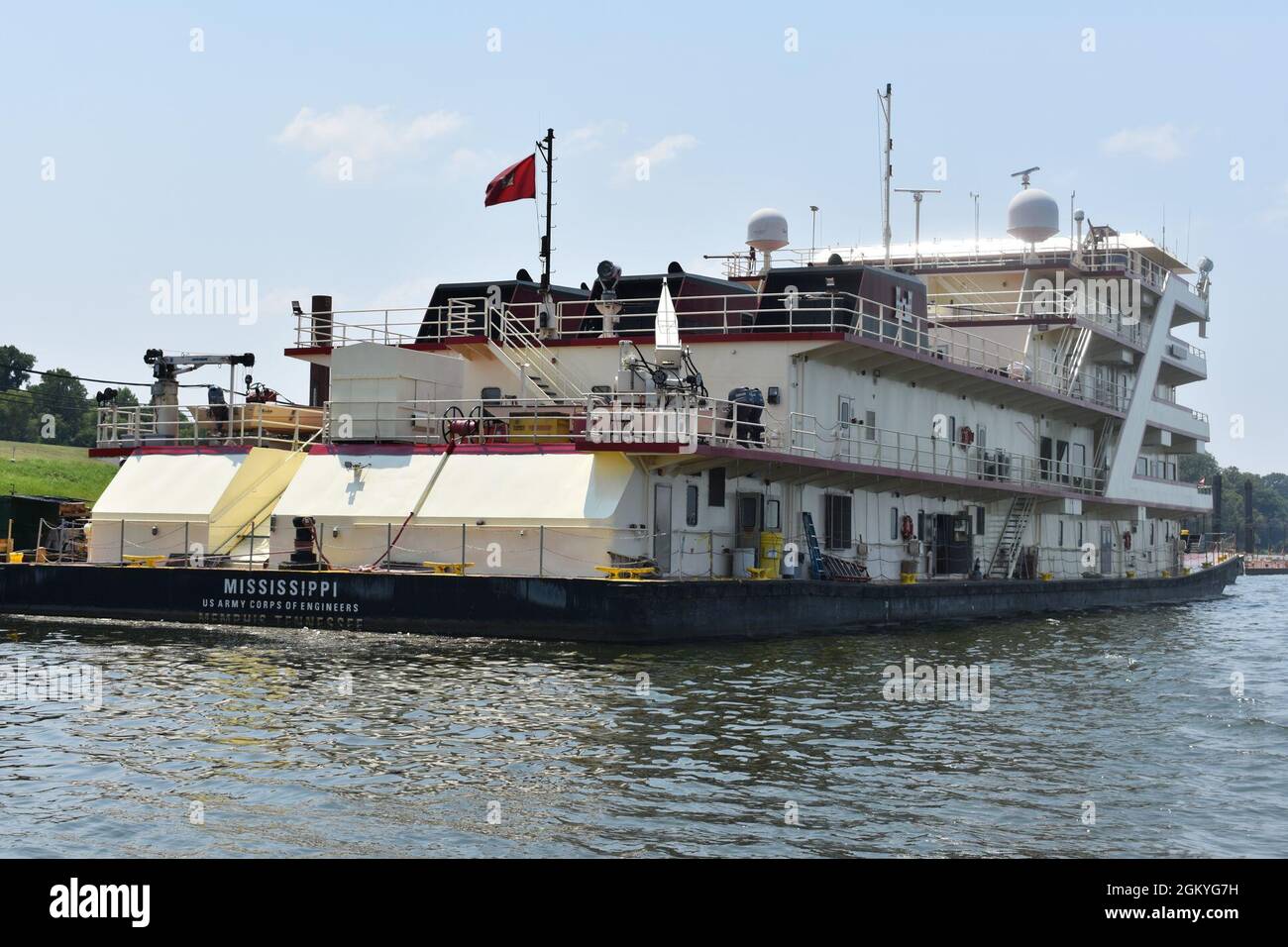 The Motor Vessel Mississippi, moored at Ensley Engineer Yard in Memphis ...