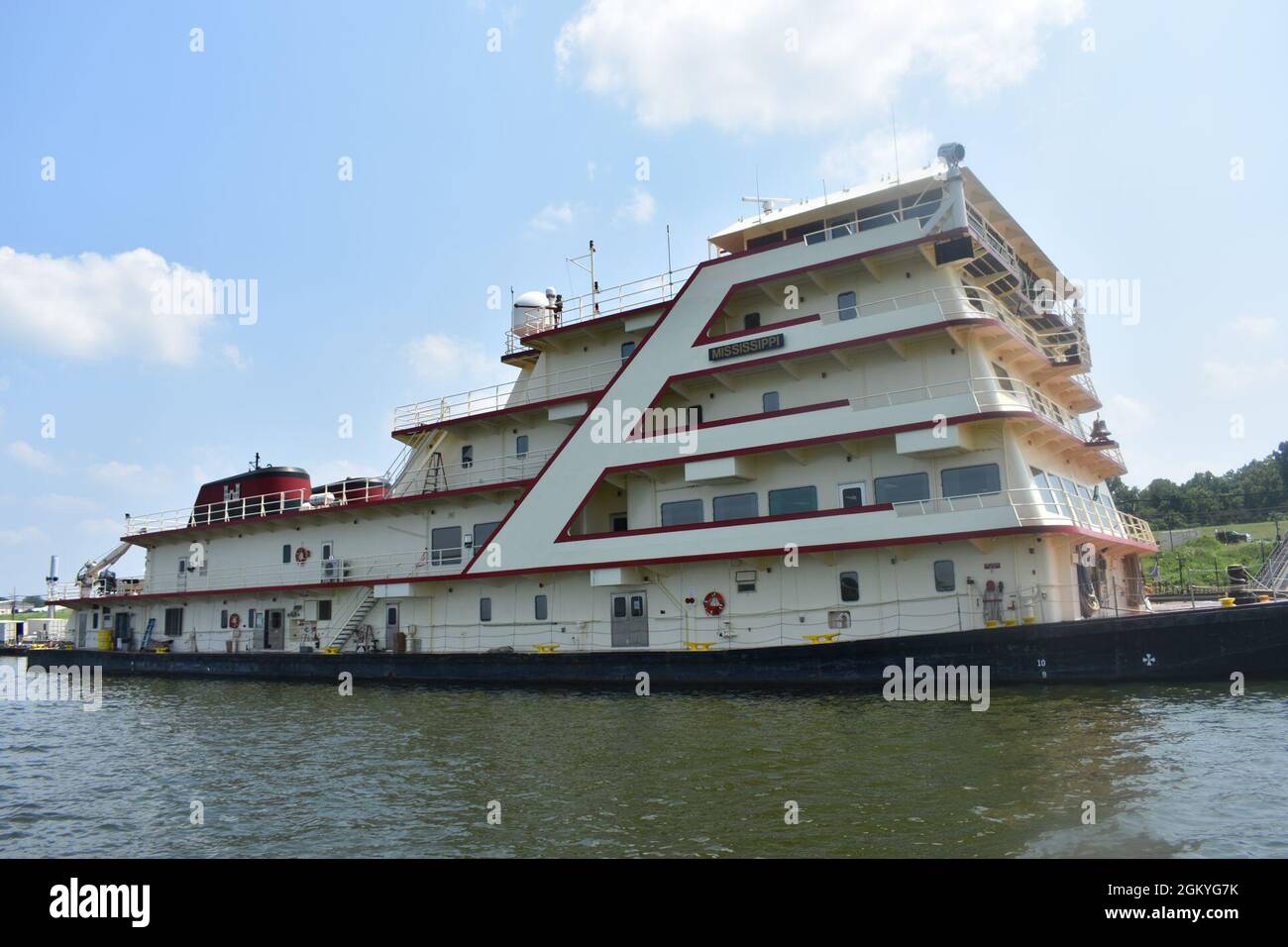 The Motor Vessel Mississippi, moored at Ensley Engineer Yard in Memphis ...
