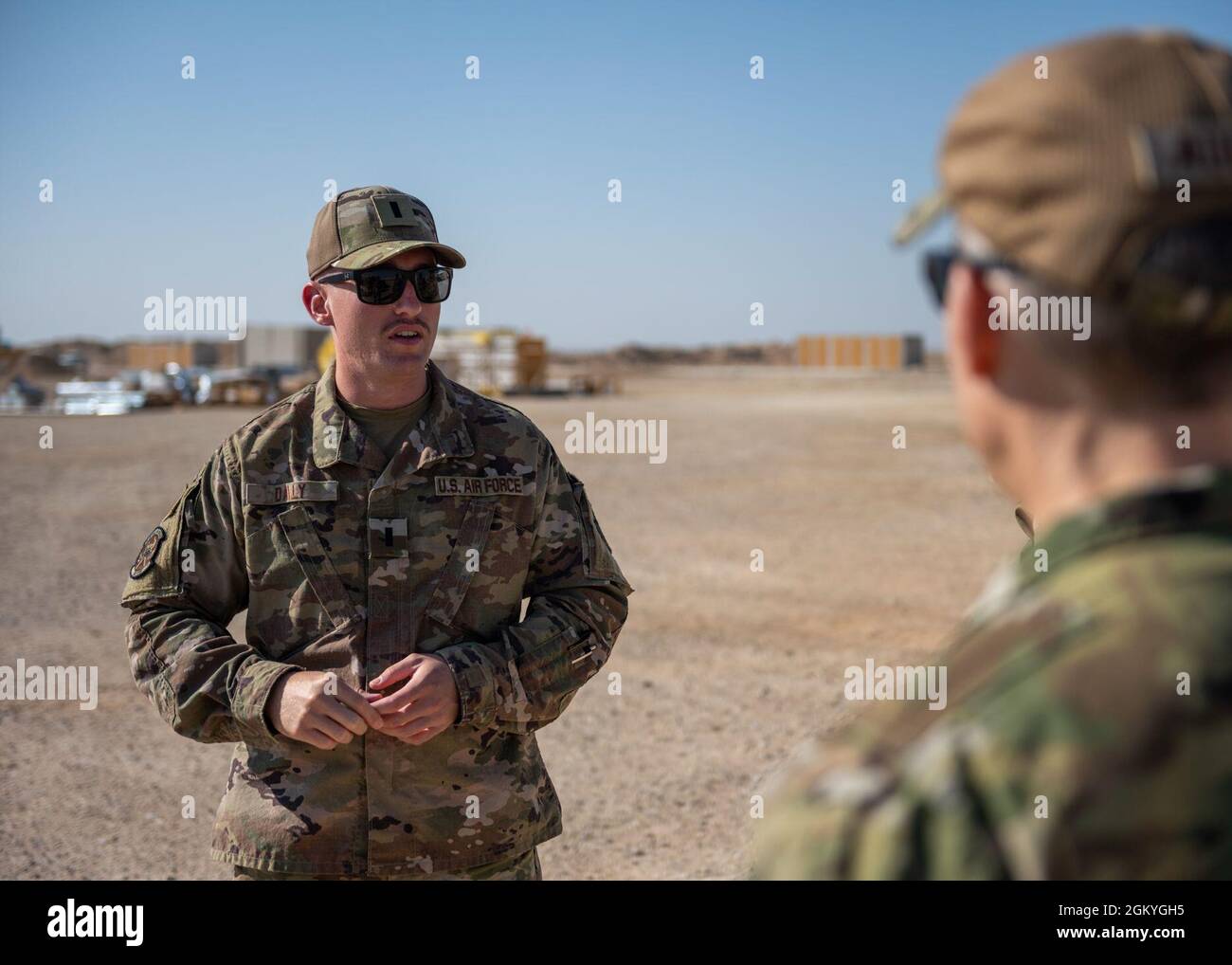 U.S. Air Force 1st Lt. James Daly, left, 332nd Expeditionary Civil ...