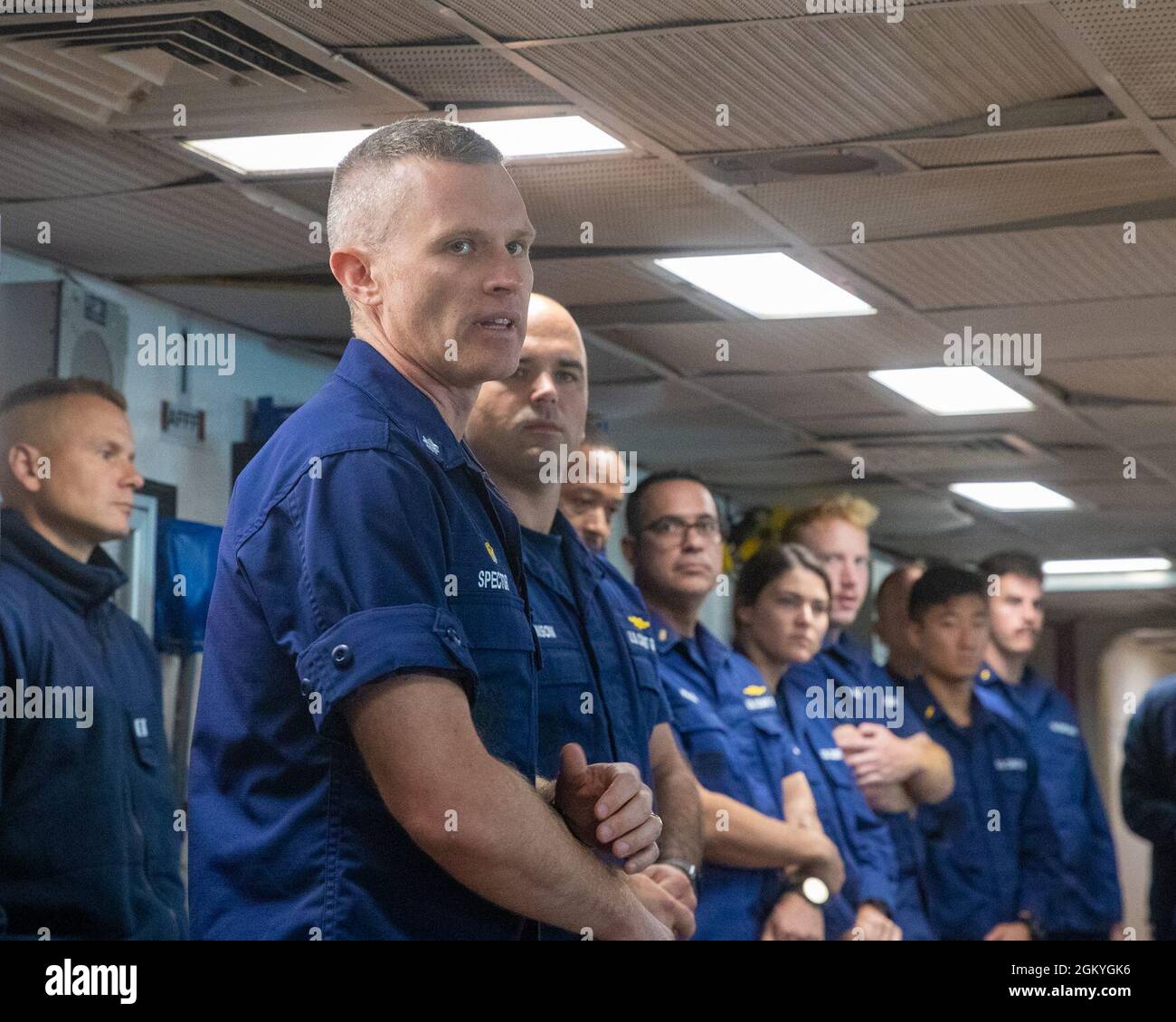 ATLANTIC OCEAN -- (July, 29 2021) Cdr. Mike Spector, the Commanding ...