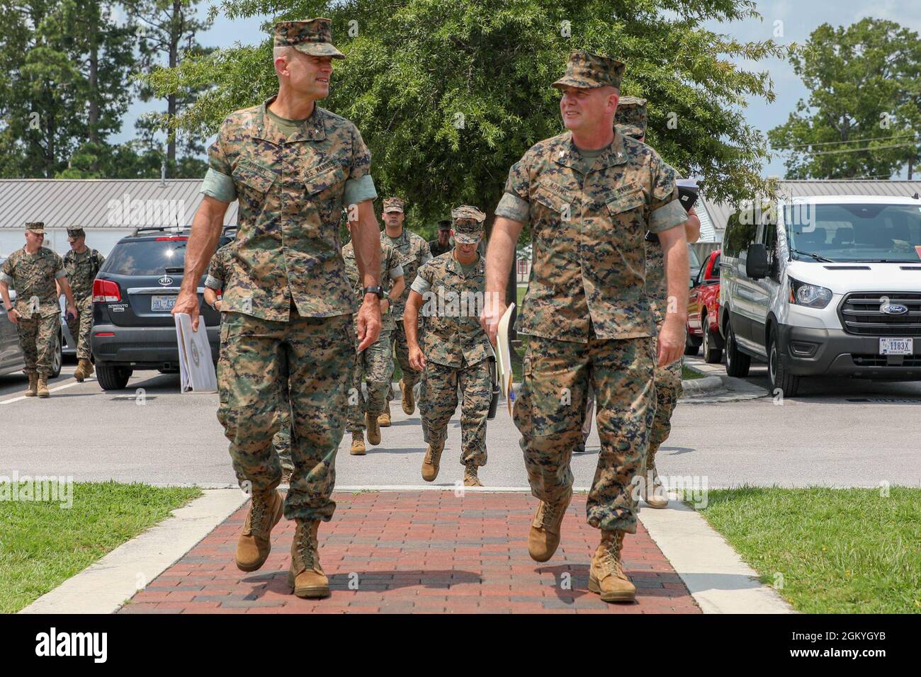 U.S. Marine Corps Brig. Gen. Andrew M. Niebel, left, Commanding General ...