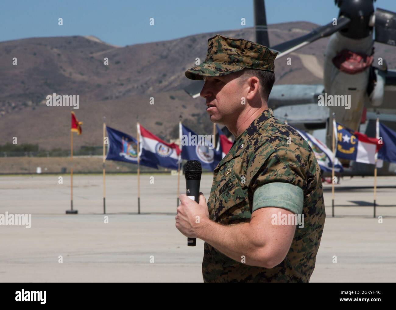 U.S. Marine Corps Lt. Col. Ryan A. Ferrell, incoming commanding officer ...
