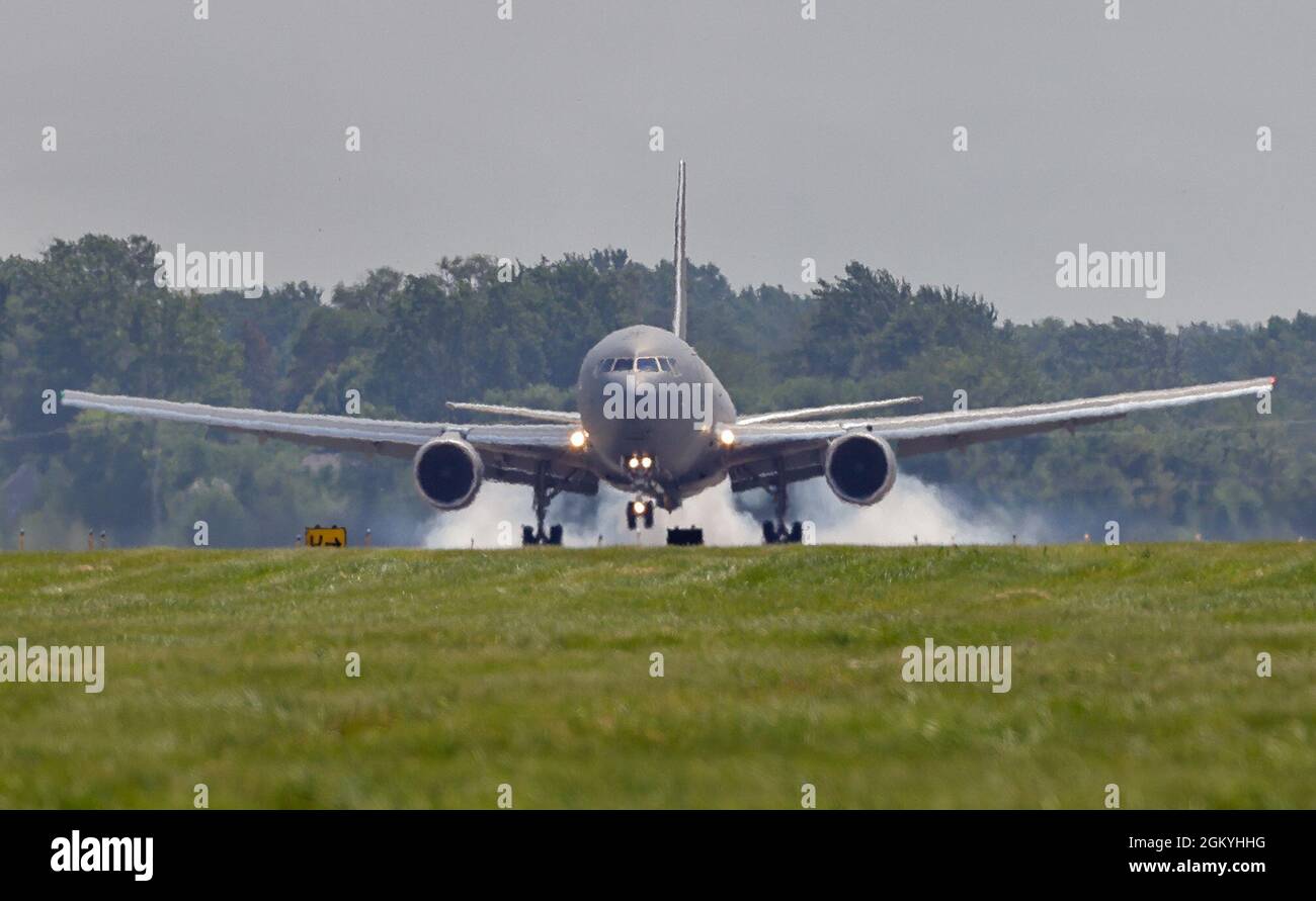 A KC-46A Pegasus lands at Selfridge Air National Guard Base, Michigan ...