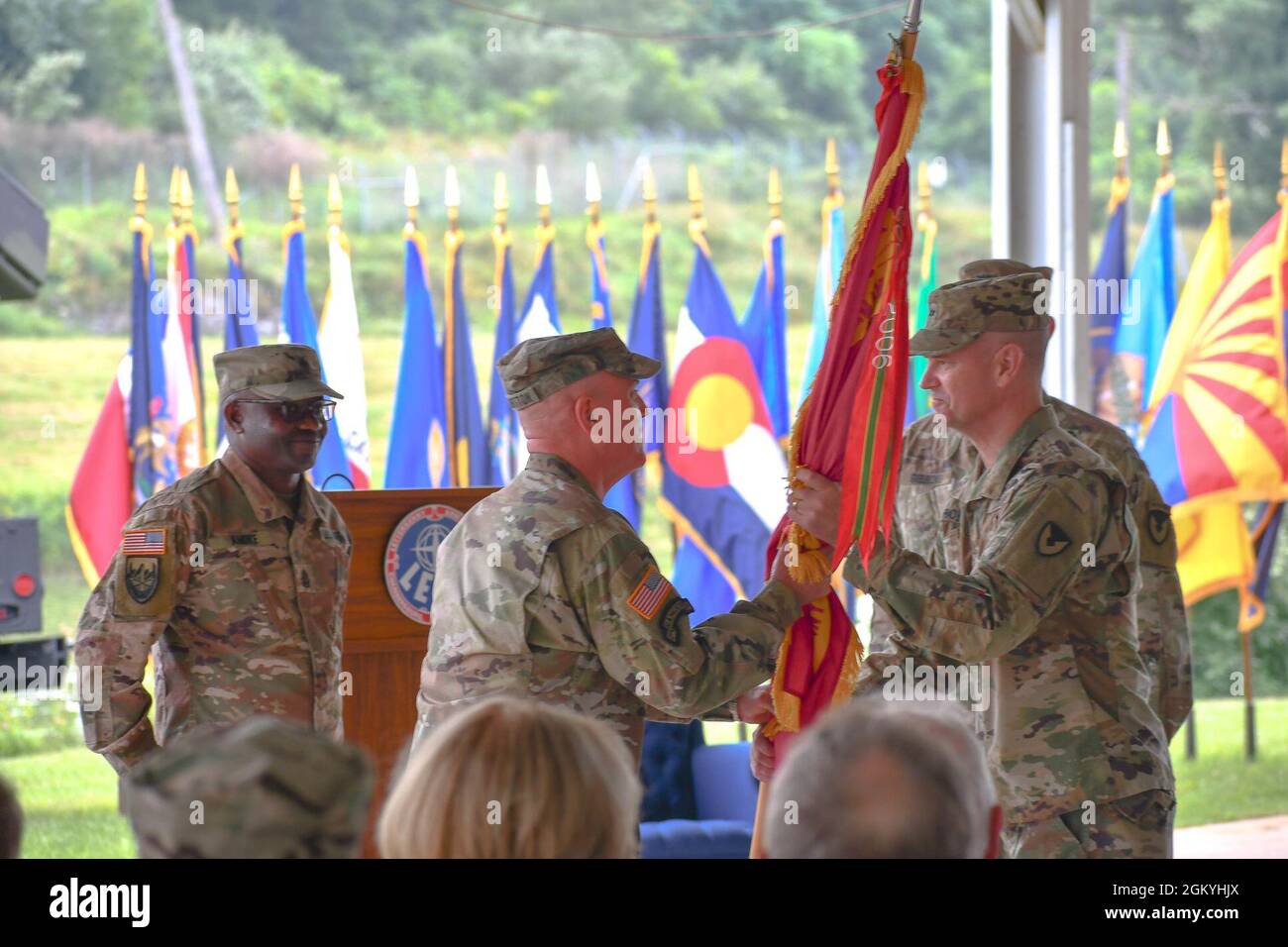 Col. Rick Allbritton accepts the Letterkenny flag and the ...
