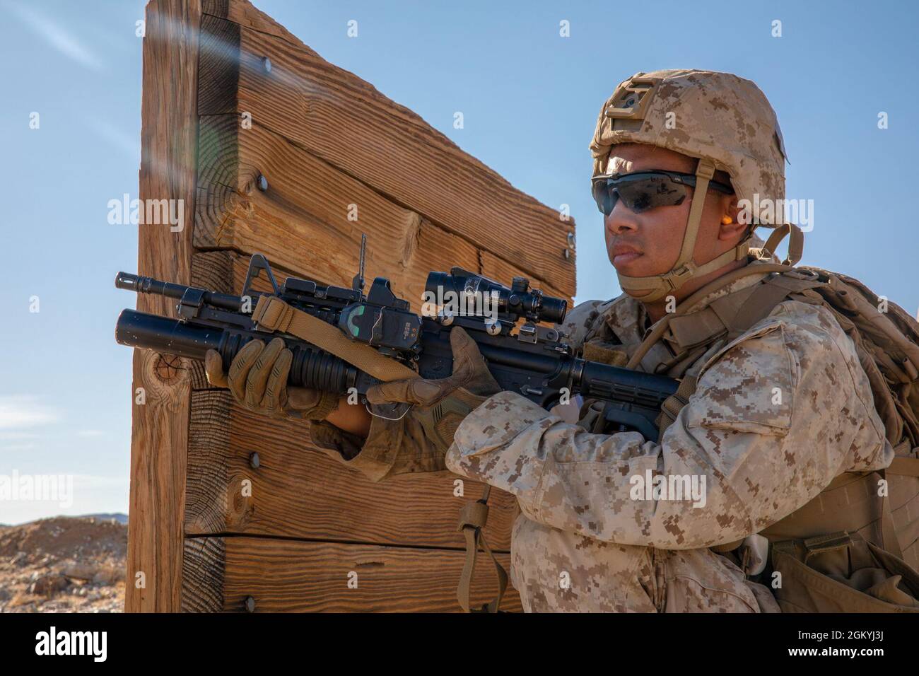 A U.S. Marine with Golf Company, 2nd Battalion, 23rd Marines, prepares ...