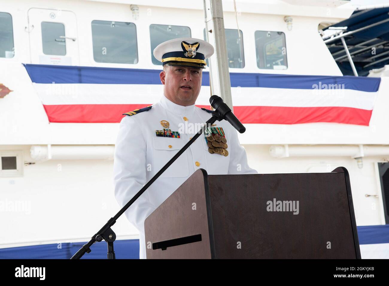 SANTA RITA, Guam (July 29, 2021) - Lt. Craig Rooke, commanding officer ...