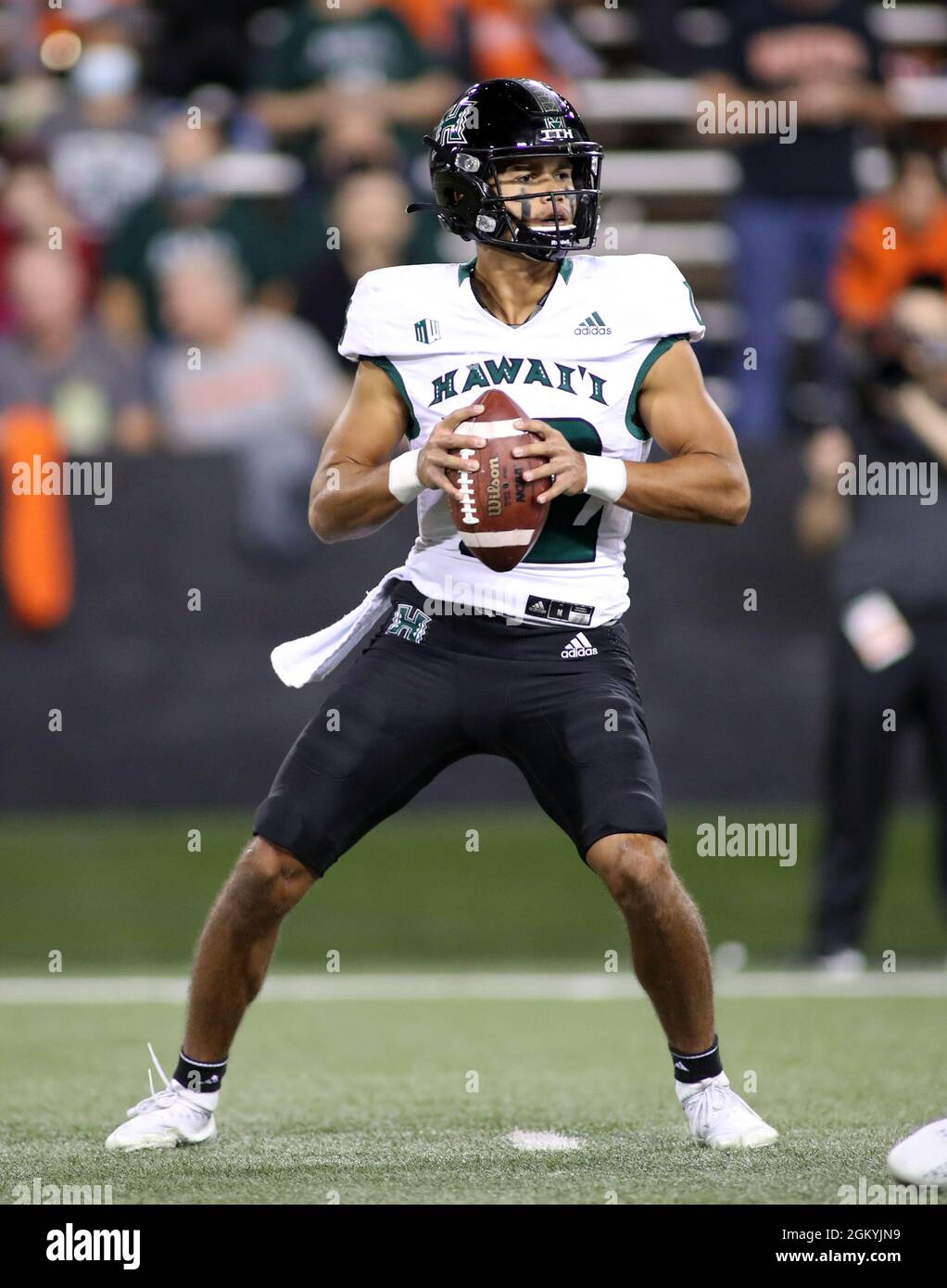 September 11, 2021 - Hawaii Rainbow Warriors quarterback Chevan ...