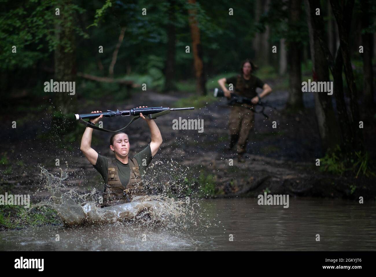 A U.S. Marine Corps officer candidate with Delta Company participates ...