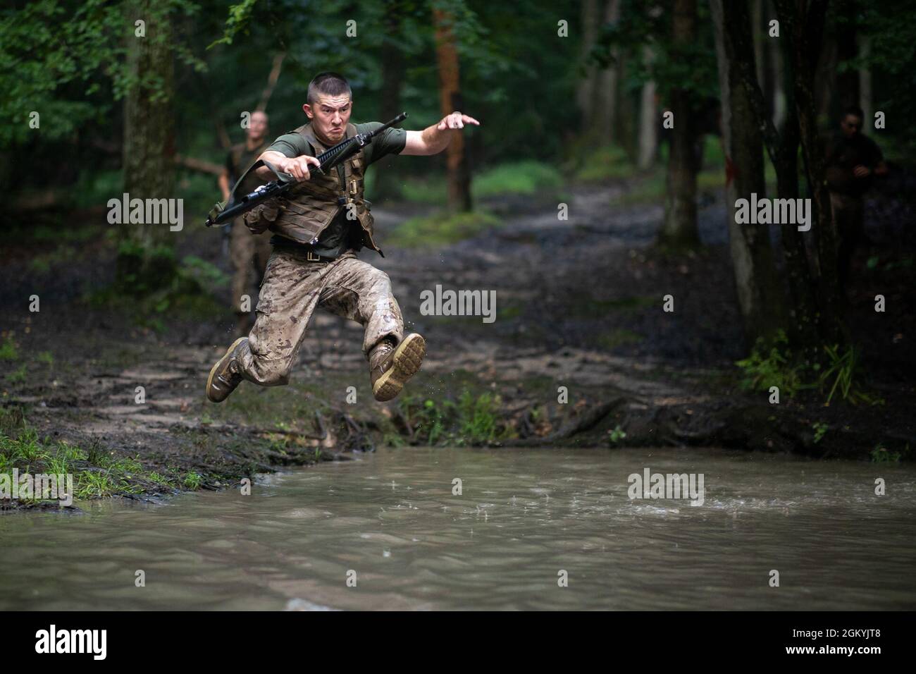 A U.S. Marine Corps officer candidate with Delta Company participates ...