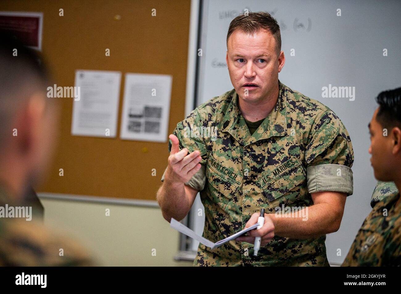 U.S. Marine Corps Gunnery Sgt. Grant Bartscher, the career planner with ...