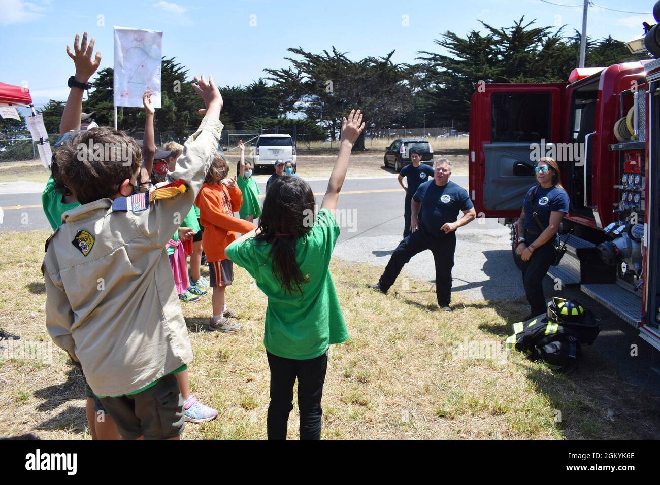 Cub Scouts from the Monterey area ask questions of firefighters with ...