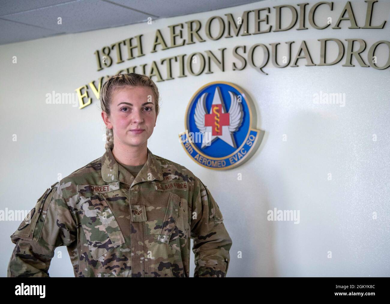U.S. Air Force Senior Airman Kelly Threet, 18th Aeromedical Evacuation ...