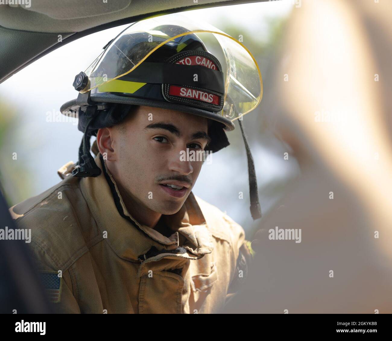 Senior Airman Fernandos Santos, an 18th Civil Engineer Squadron Fire ...