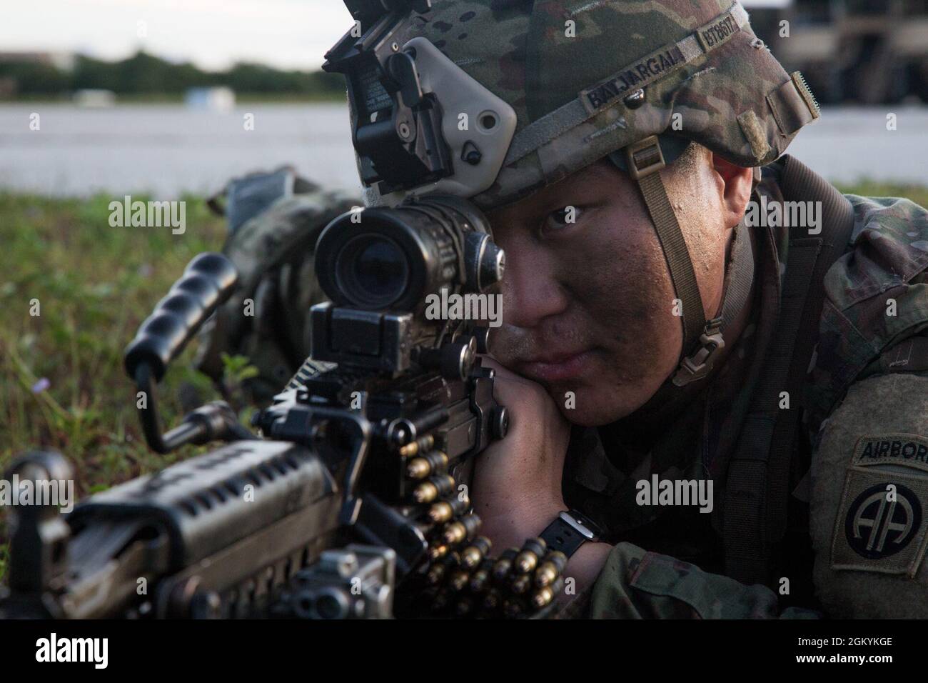 U.S. Army Paratrooper assigned to 82nd Airborne Division, conducts ...