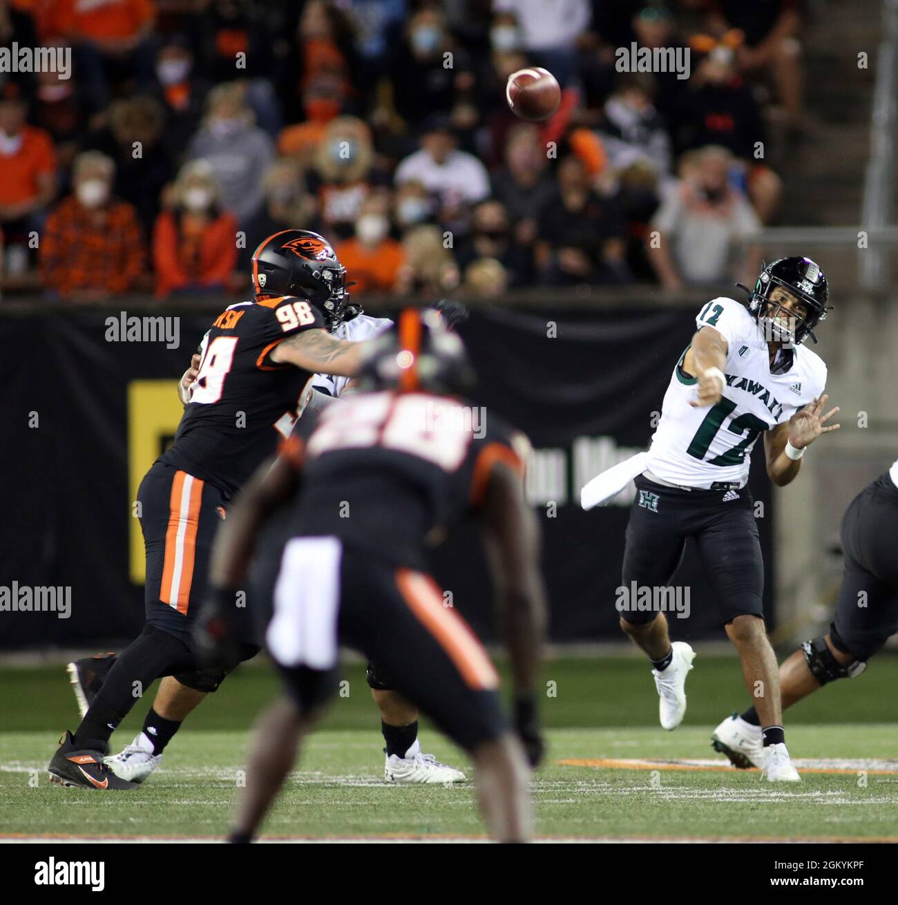 September 11, 2021 - Hawaii Rainbow Warriors quarterback Chevan ...