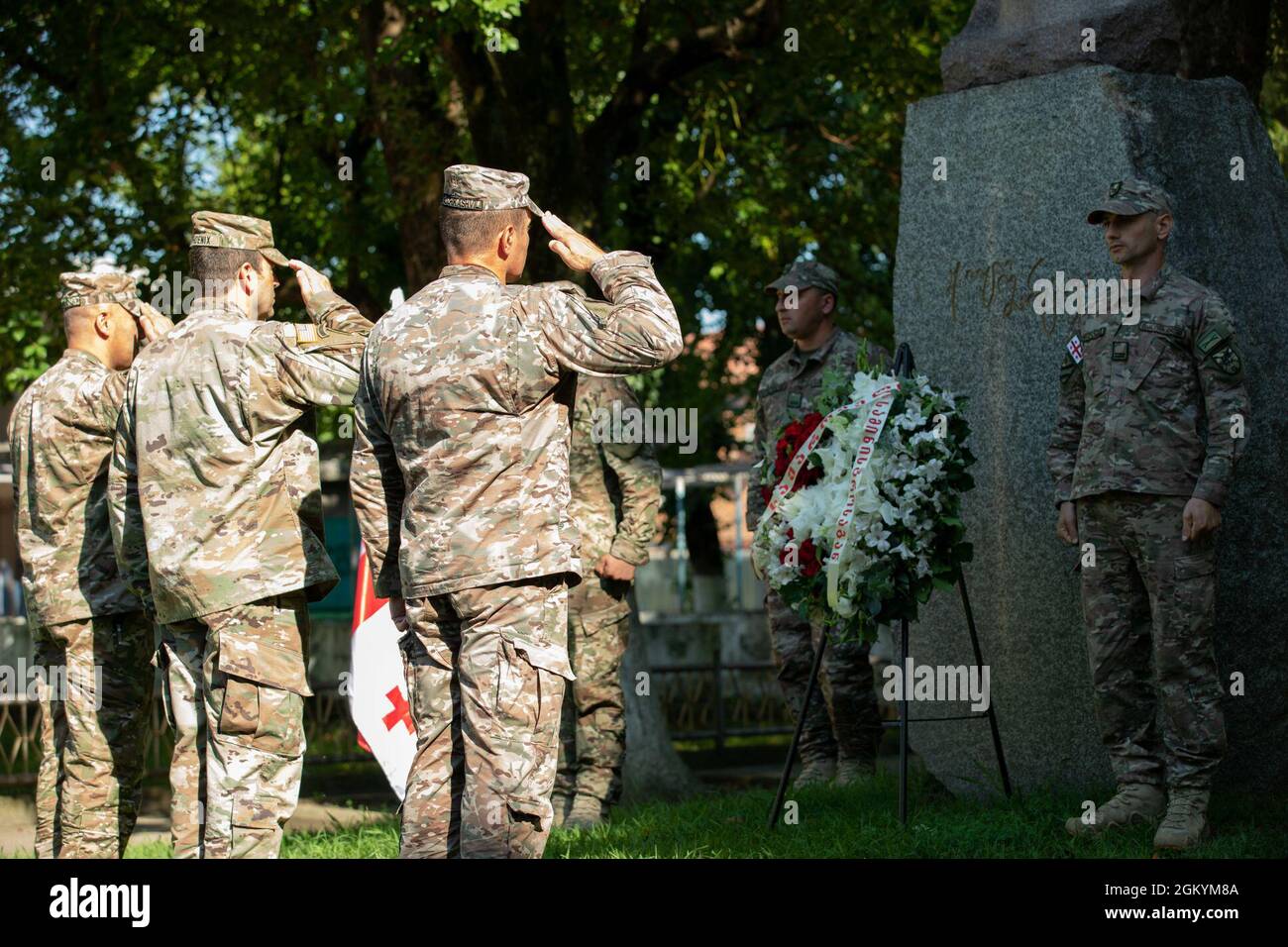 U.S. and Georgia Soldiers pay homage to fallen Georgian Soldiers during ...